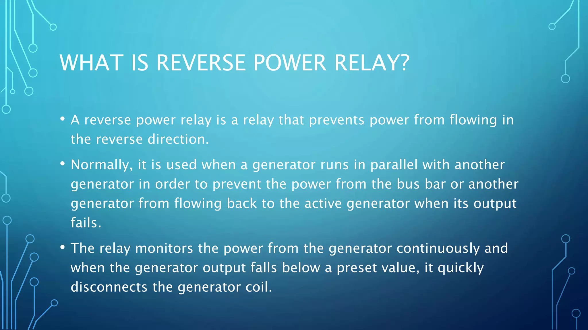 Reverse power relay | PPT