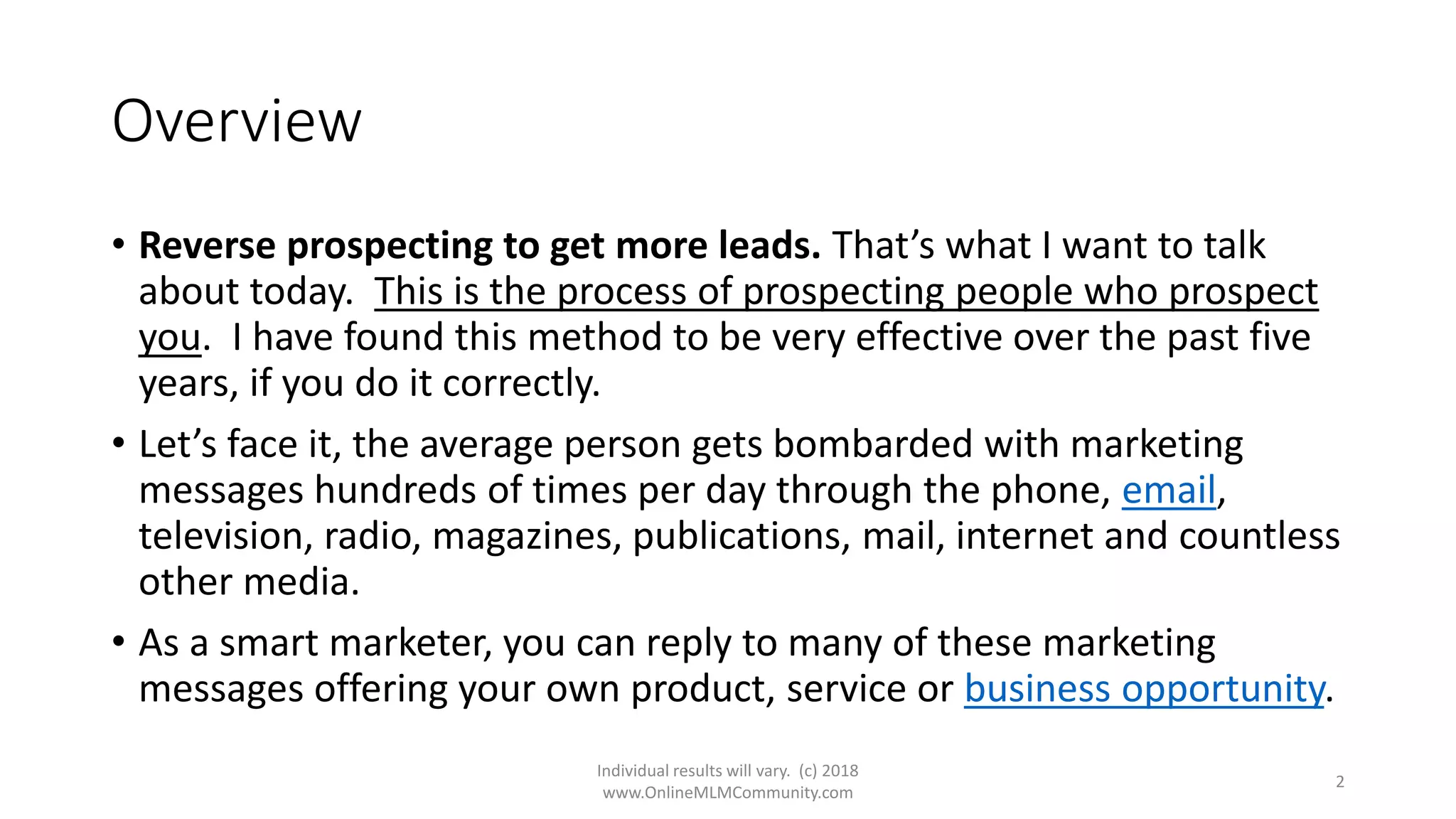 Reverse Prospecting to Get More Leads | PPT
