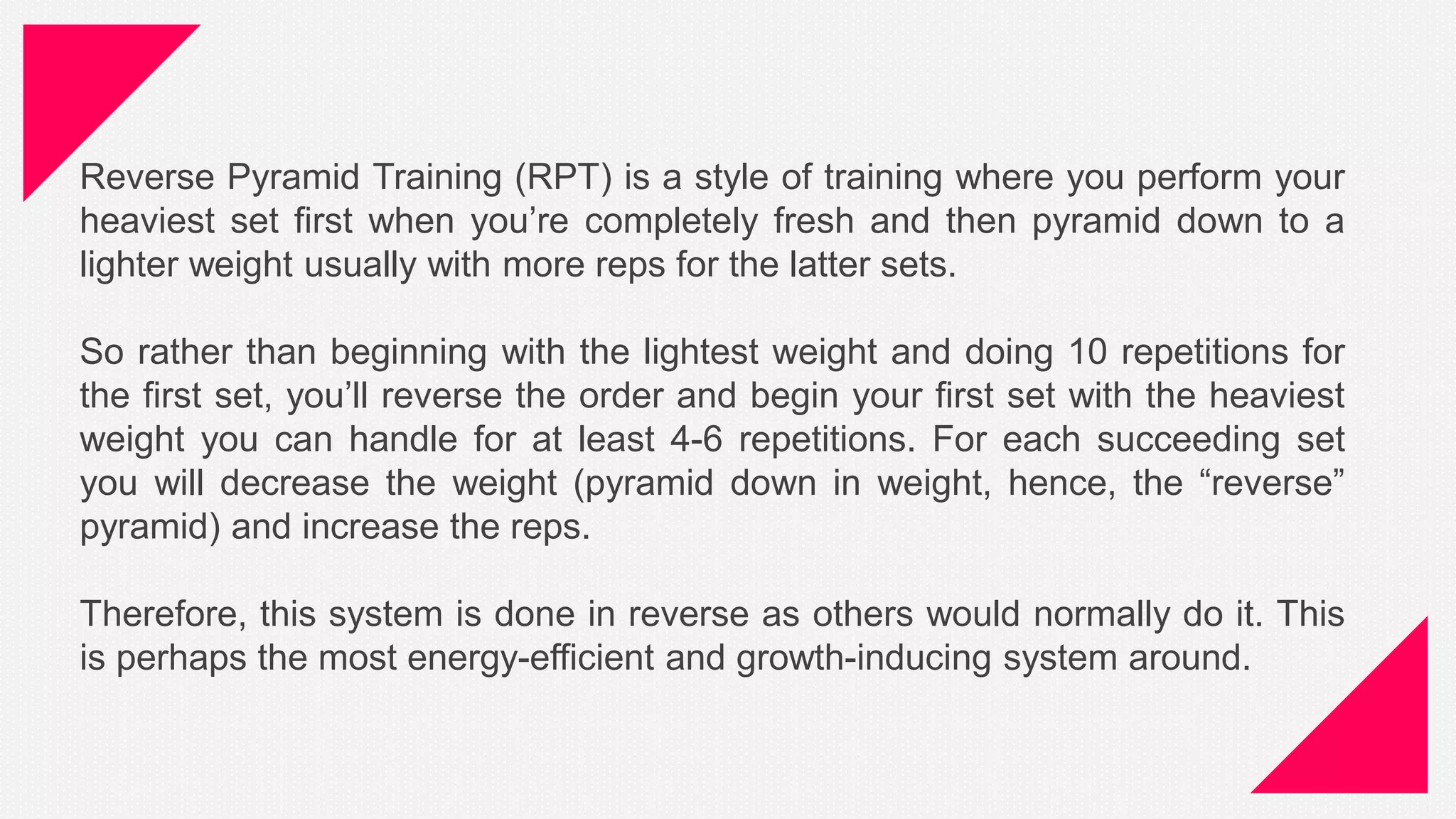 Reverse Pyramid Training | PPT