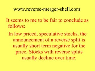 Reverse splits - good or bad | PPT