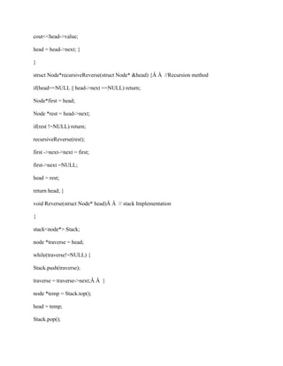 reverse the linked list (2-4-8-10) by- stack- iteration- recursion- U.docx