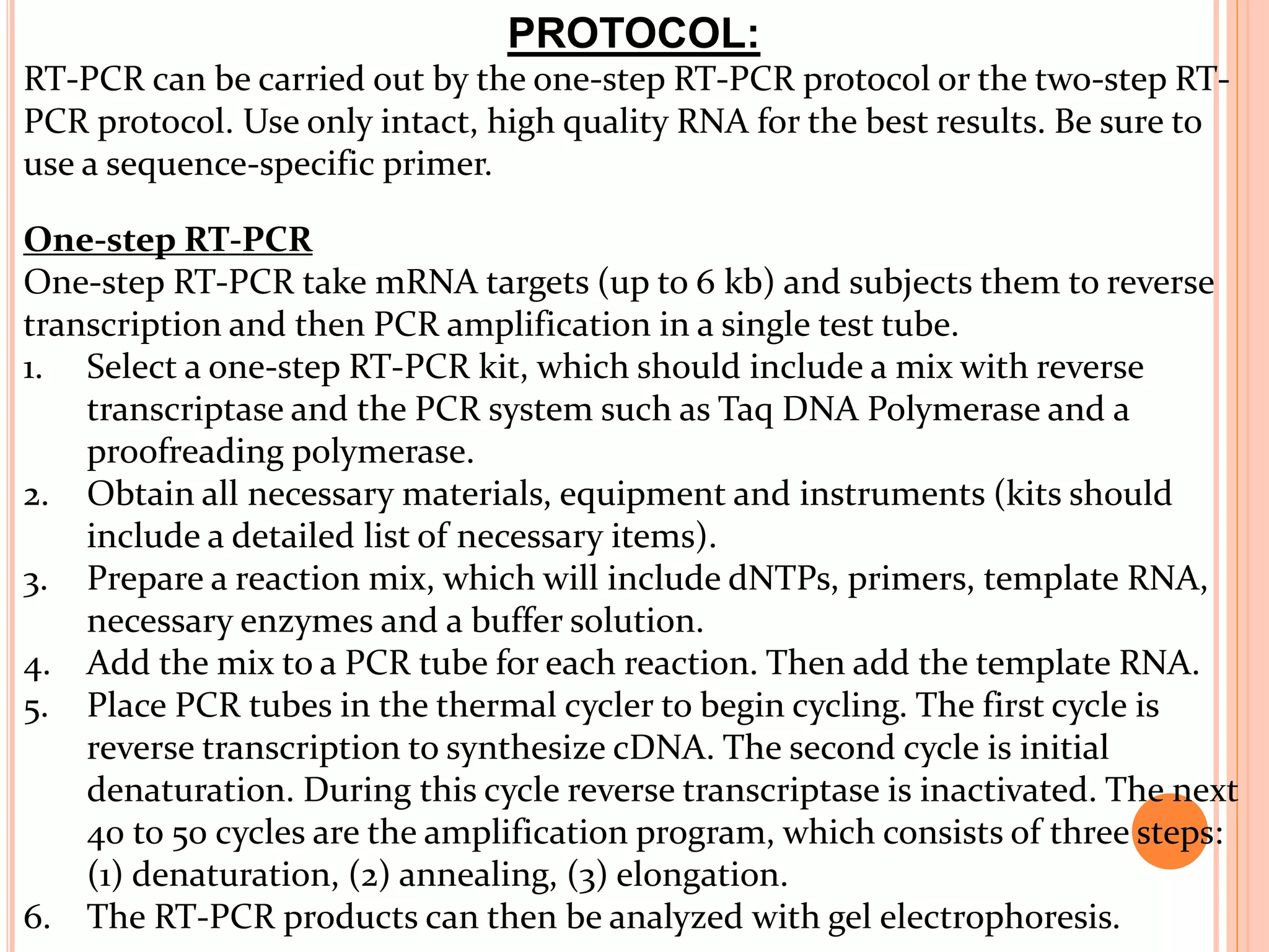 Reverse transcriptase polymerase chain reaction | PPTX
