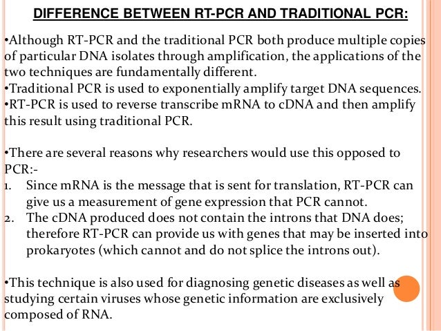 What Is The Difference Between Pcr And Rt Pcr Slidedocnow