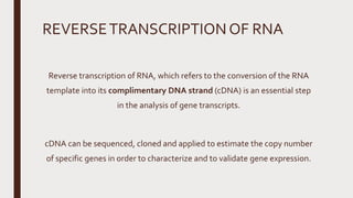 Reverse Transcription | PPTX