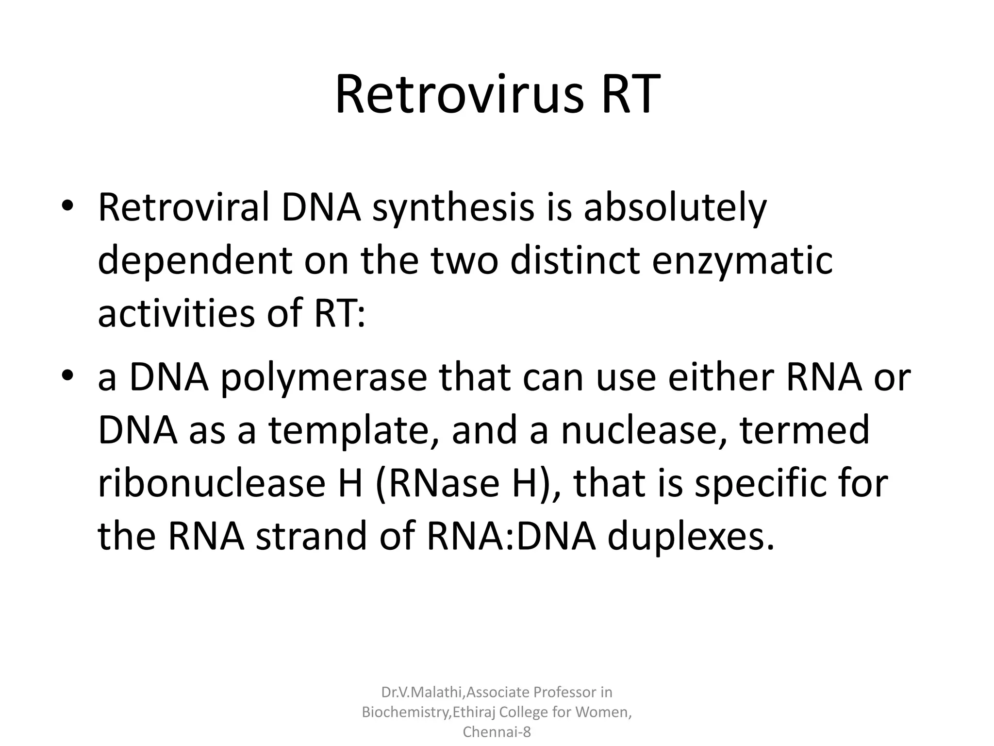 Presentation explaining the Mechanism / Molecular process of Reverse ...