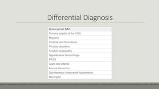 Reversible Cerebral Vasoconstriction Syndrome | PPT