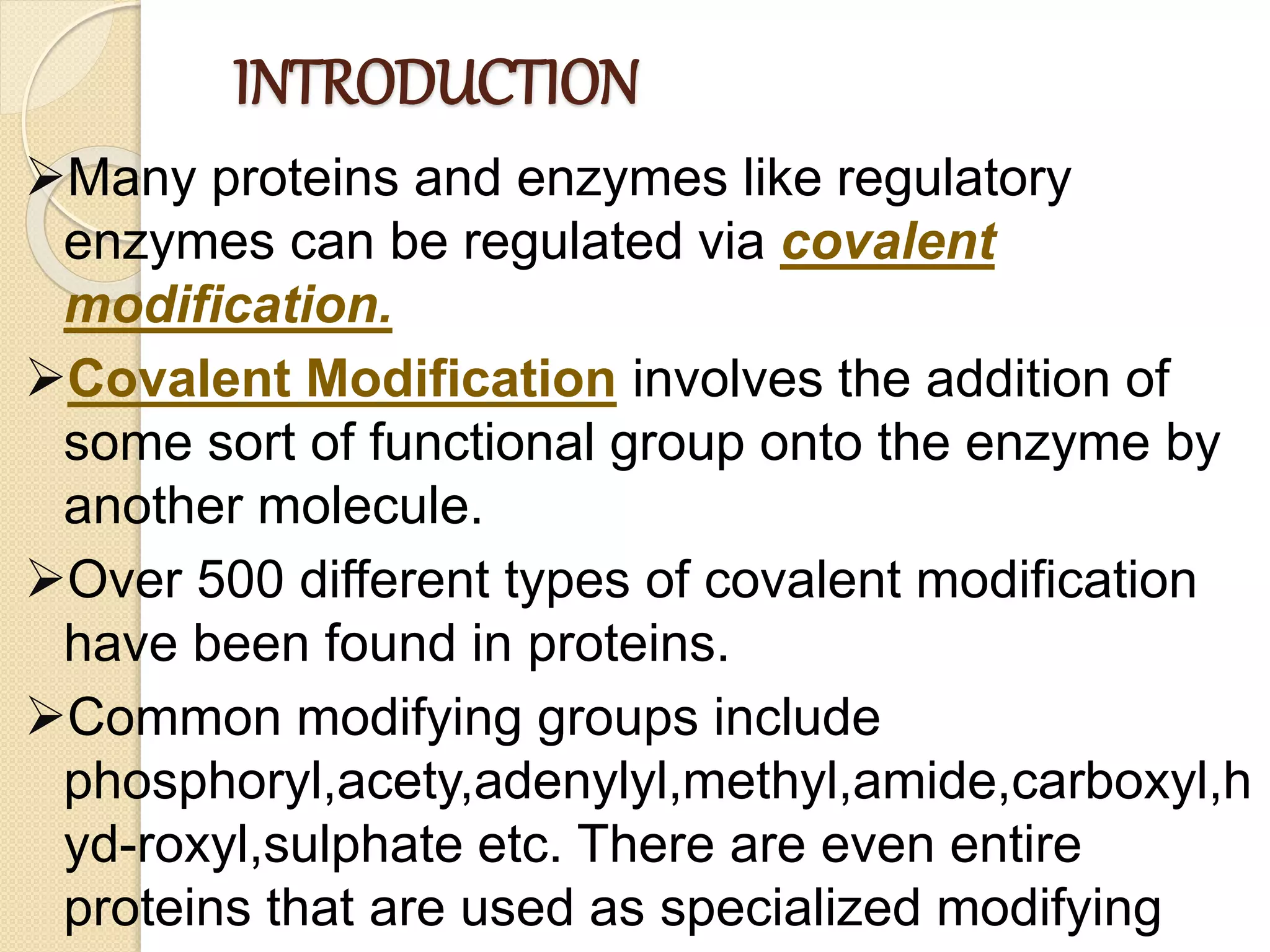 Reversible covalent modification | PPTX