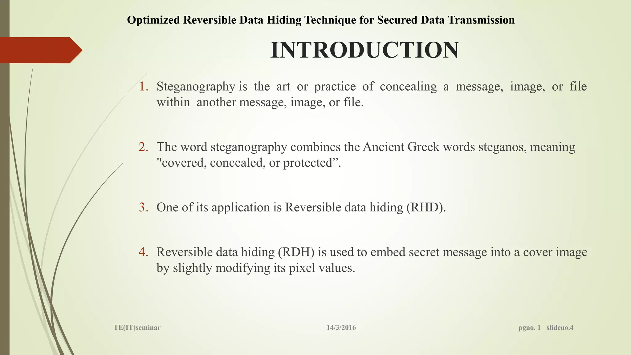 Reversible Data Hiding Using Histogram Shifting Method Ppt