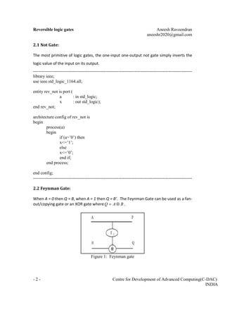 Reversible Logic Gate | PDF | Programming Languages | Computing
