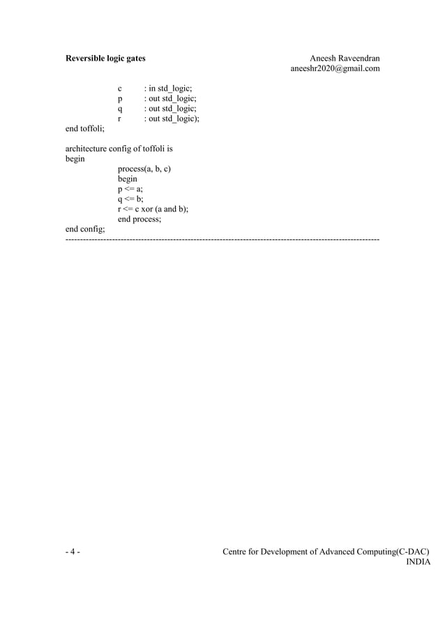 Reversible Logic Gate | PDF | Programming Languages | Computing