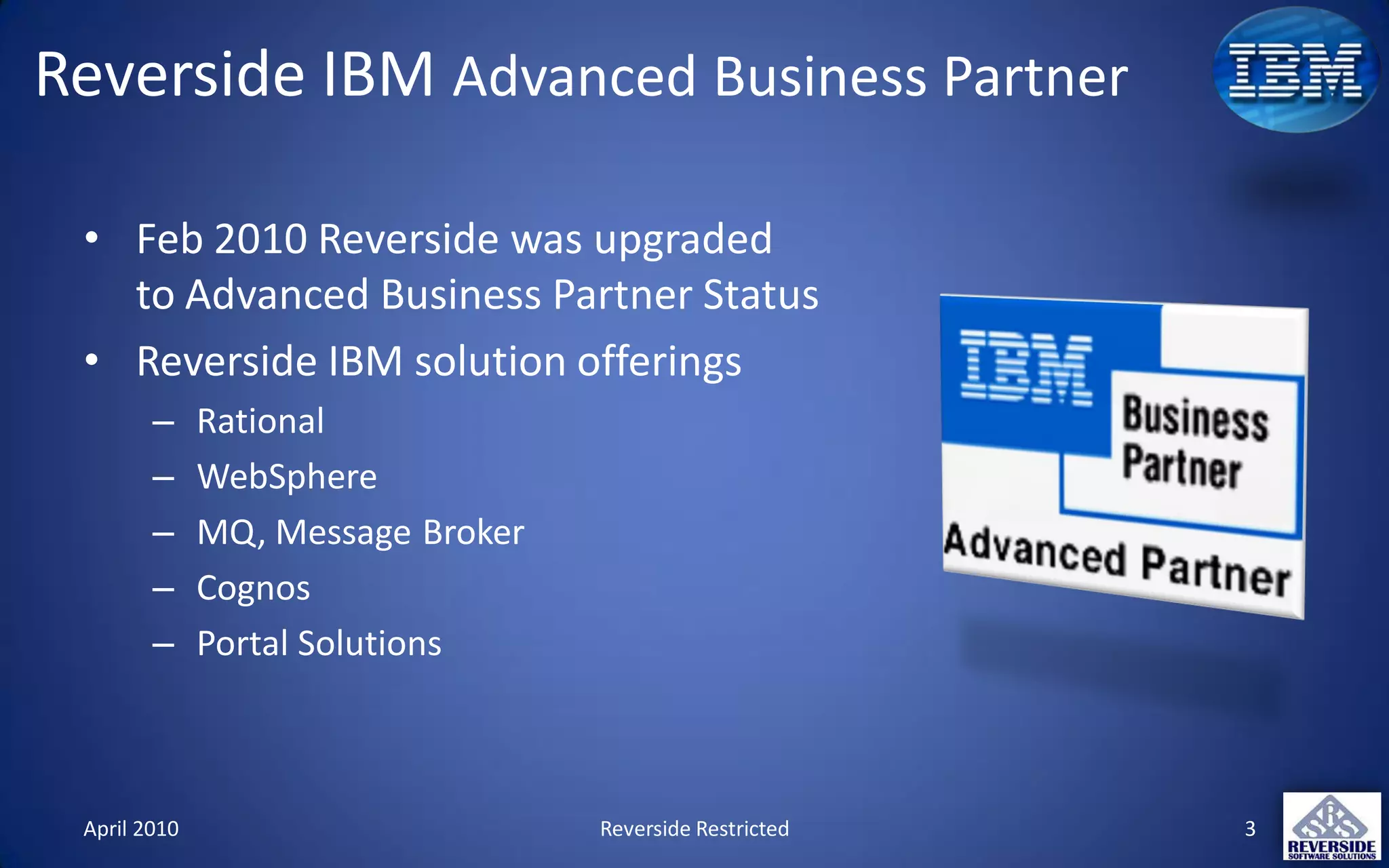 Reverside IBM Enterprise Modernisation Capability | PPT
