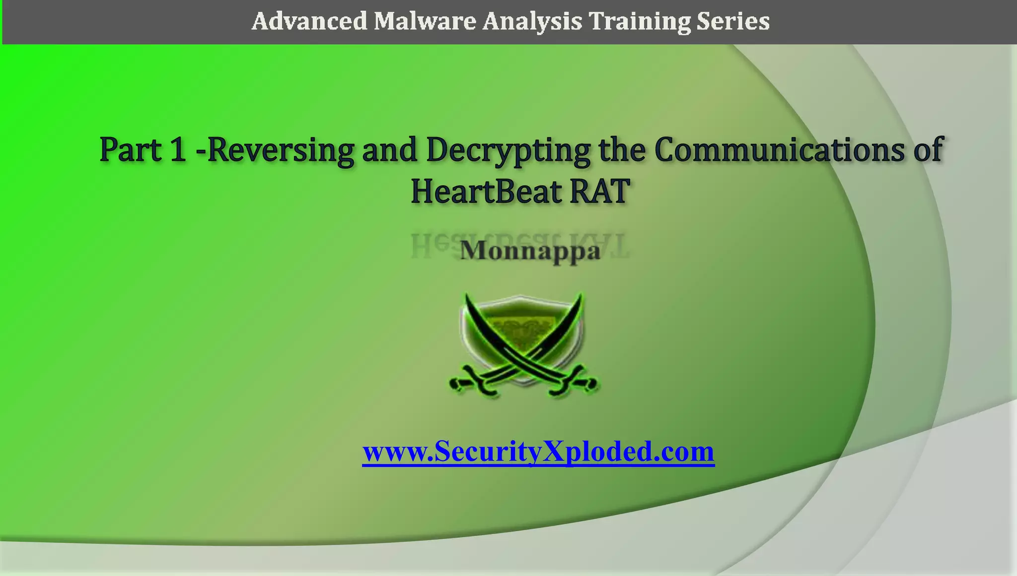 Reversing and decrypting the communications of HeartBeat Rat - Part1 | PPT
