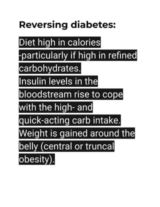 Reversing diabetes | PDF