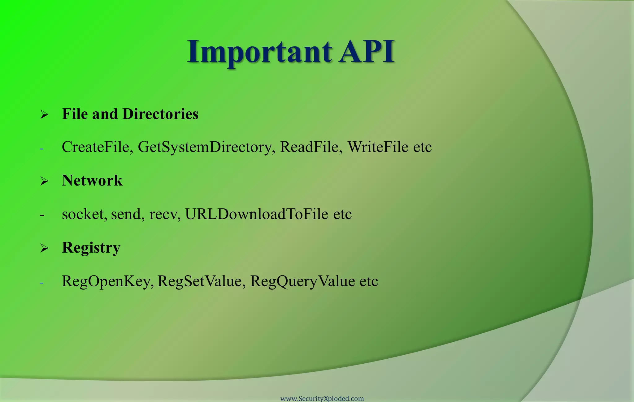 Reversing & malware analysis training part 2 introduction to windows internals | PPT