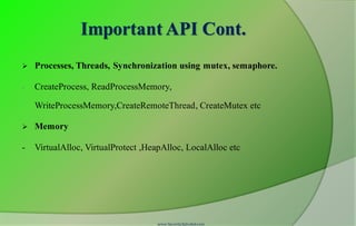 Reversing & malware analysis training part 2 introduction to windows internals | PPT