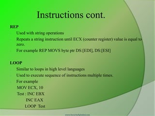 Reversing & Malware Analysis Training Part 4 - Assembly Programming ...