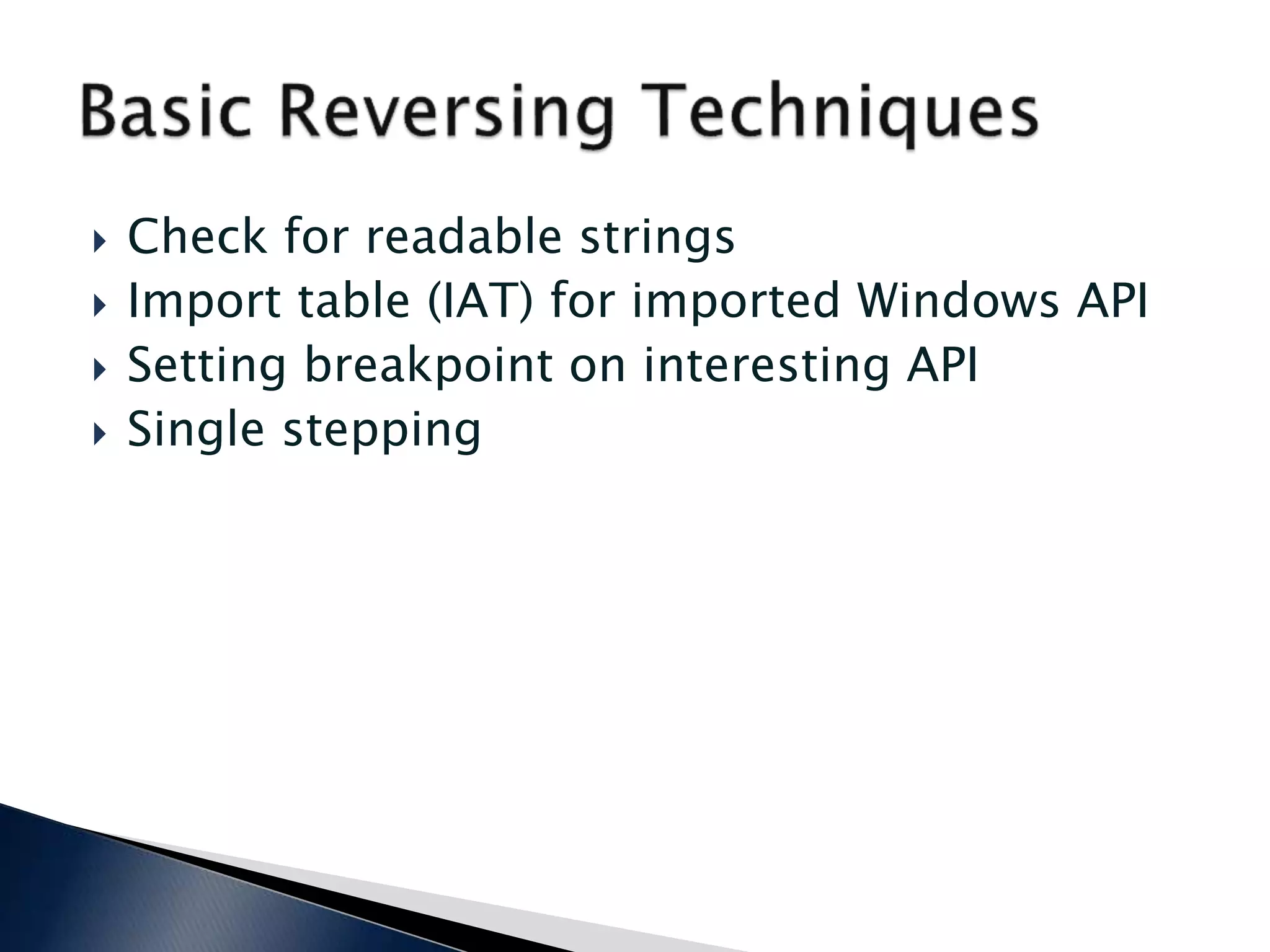 Reversing malware analysis training part6 practical reversing | PPTX