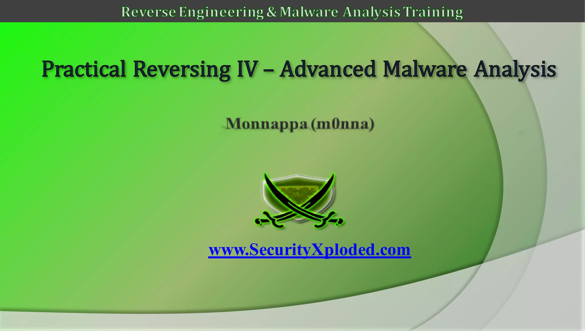 Reversing & malware analysis training part 9 advanced malware analysis | PPT