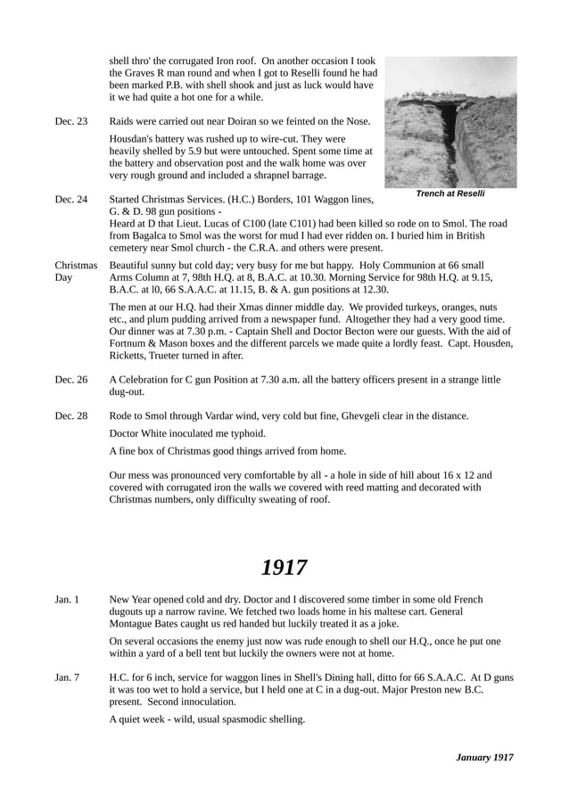 Rev HR Cooke WWI diary | PDF