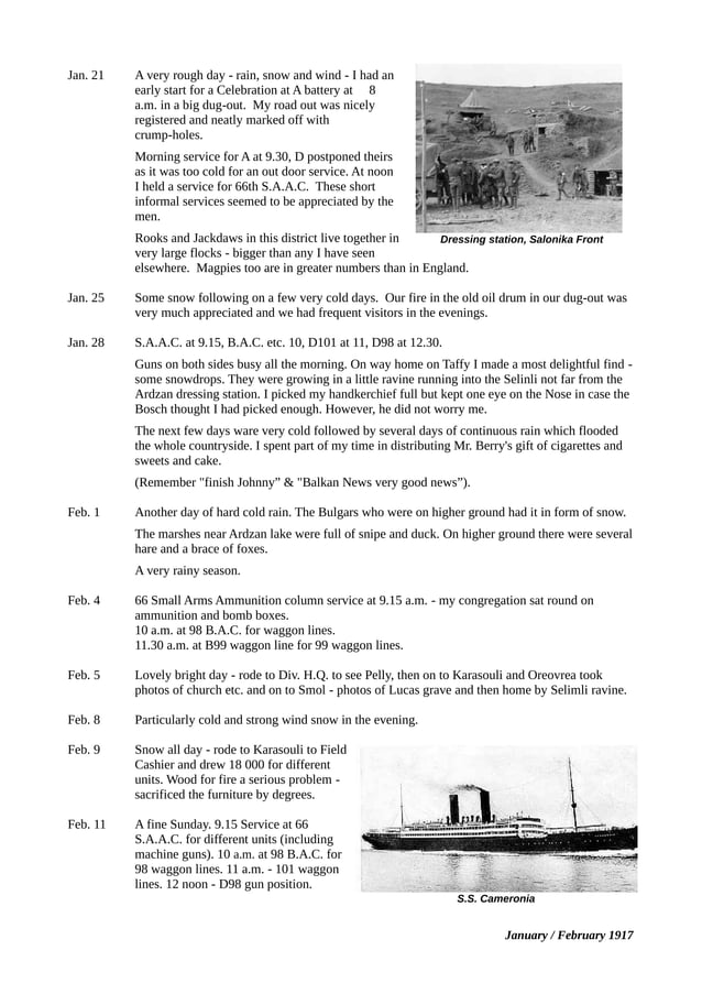 Rev HR Cooke WWI diary | PDF