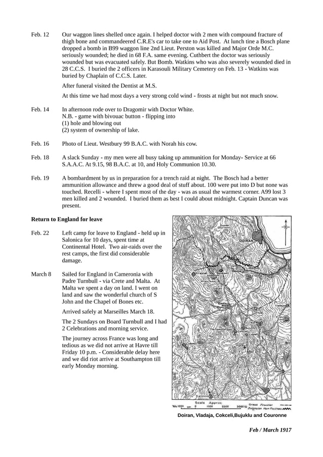 Rev HR Cooke WWI diary | PDF