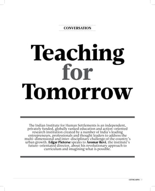 Aromar Revi: Teaching for Tomorrow | PDF