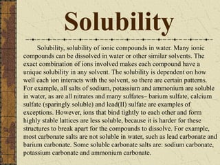 types and properties of salts | PPT