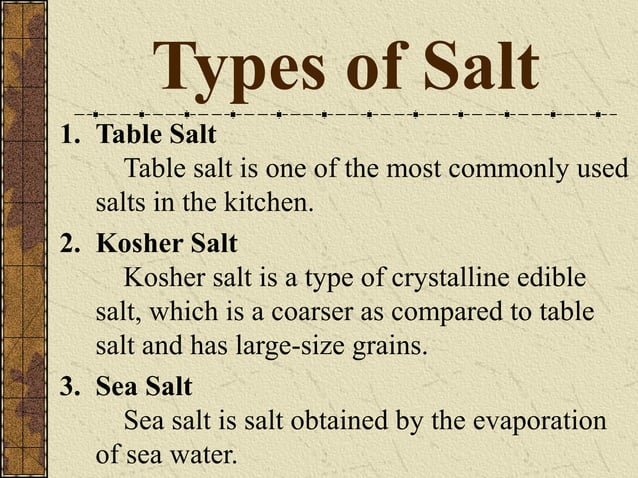 types and properties of salts | PPT