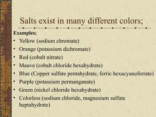 types and properties of salts | PPT