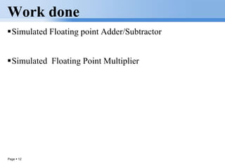 Optimized Floating-point Complex number multiplier on FPGA | PPTX