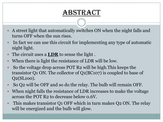 automatic street light | PPTX