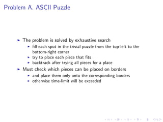 ACM ICPC 2013 NEERC (Northeastern European Regional Contest) Problems ...