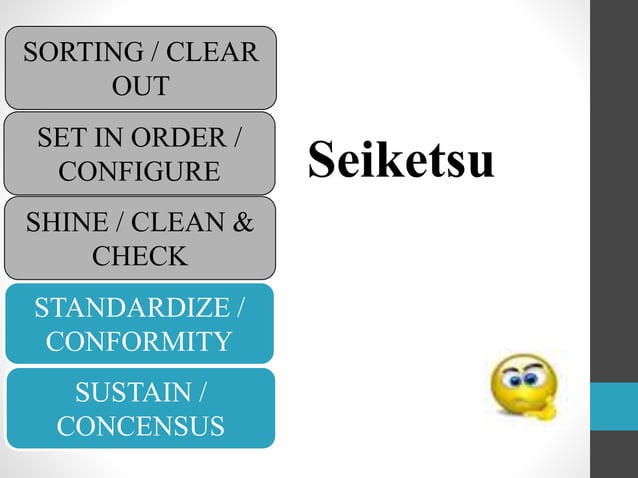 5S - Seiri, Seiton, Seiso, Seiketsu, Shitsuke | PPTX | Business ...