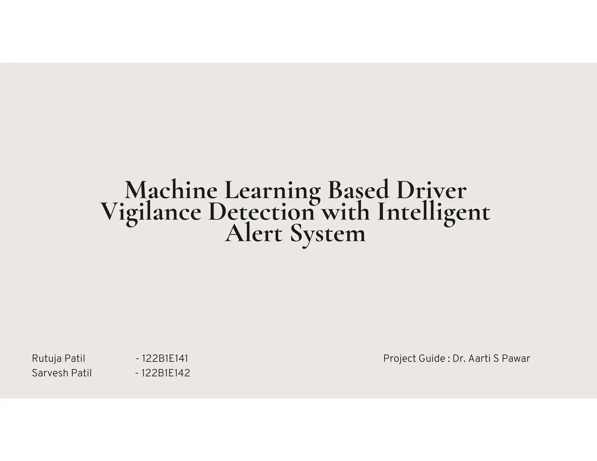 Machine Learning Based Driver Vigilance Detection | PDF