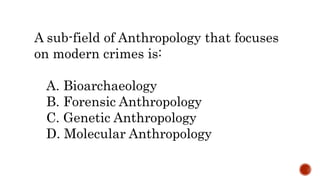 Intro to Anthropology: Review Exam 1 | PPT