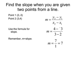 Review Of Slope And The Slope Intercept Formula | PPT