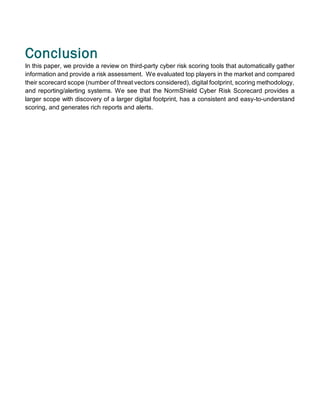 Review on 3rd-party Cyber Risk Assessment and Scoring Tools | PDF