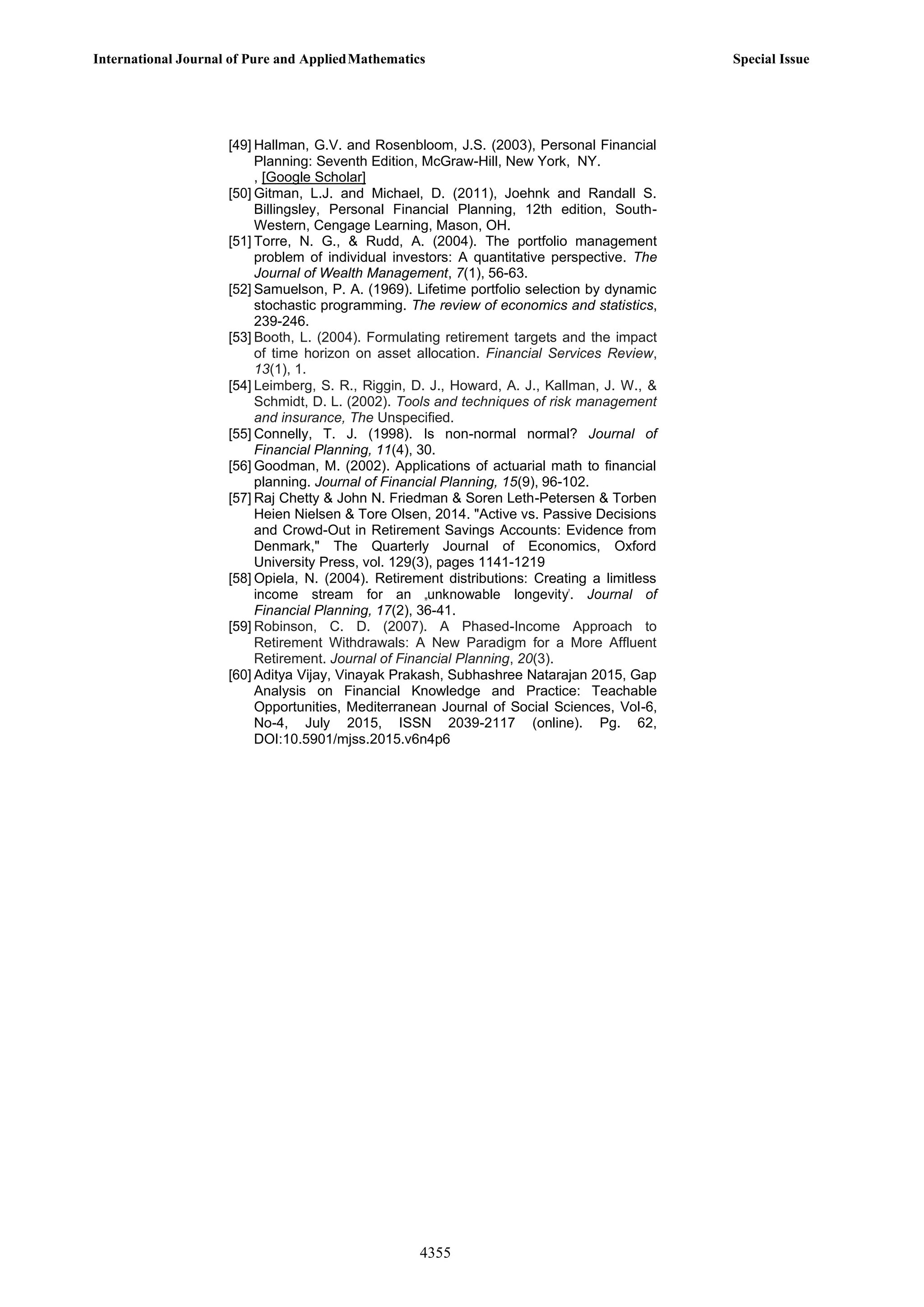 Review on-the-theories-of-financial-planning | PDF