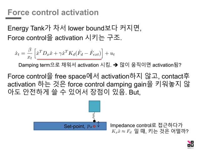 [Paper Review] Unified Force Impedance Control | PPT