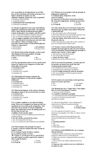 Review profed-part-b-with-answers-1 | PDF