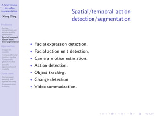 A brief review on video representation | PPT
