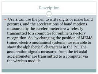 An Accelerometer based digital pen gesture recognition | PPT