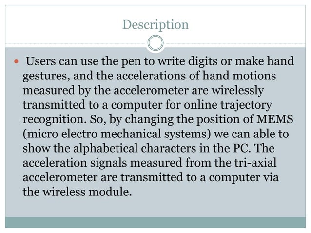 An Accelerometer based digital pen gesture recognition | PPT