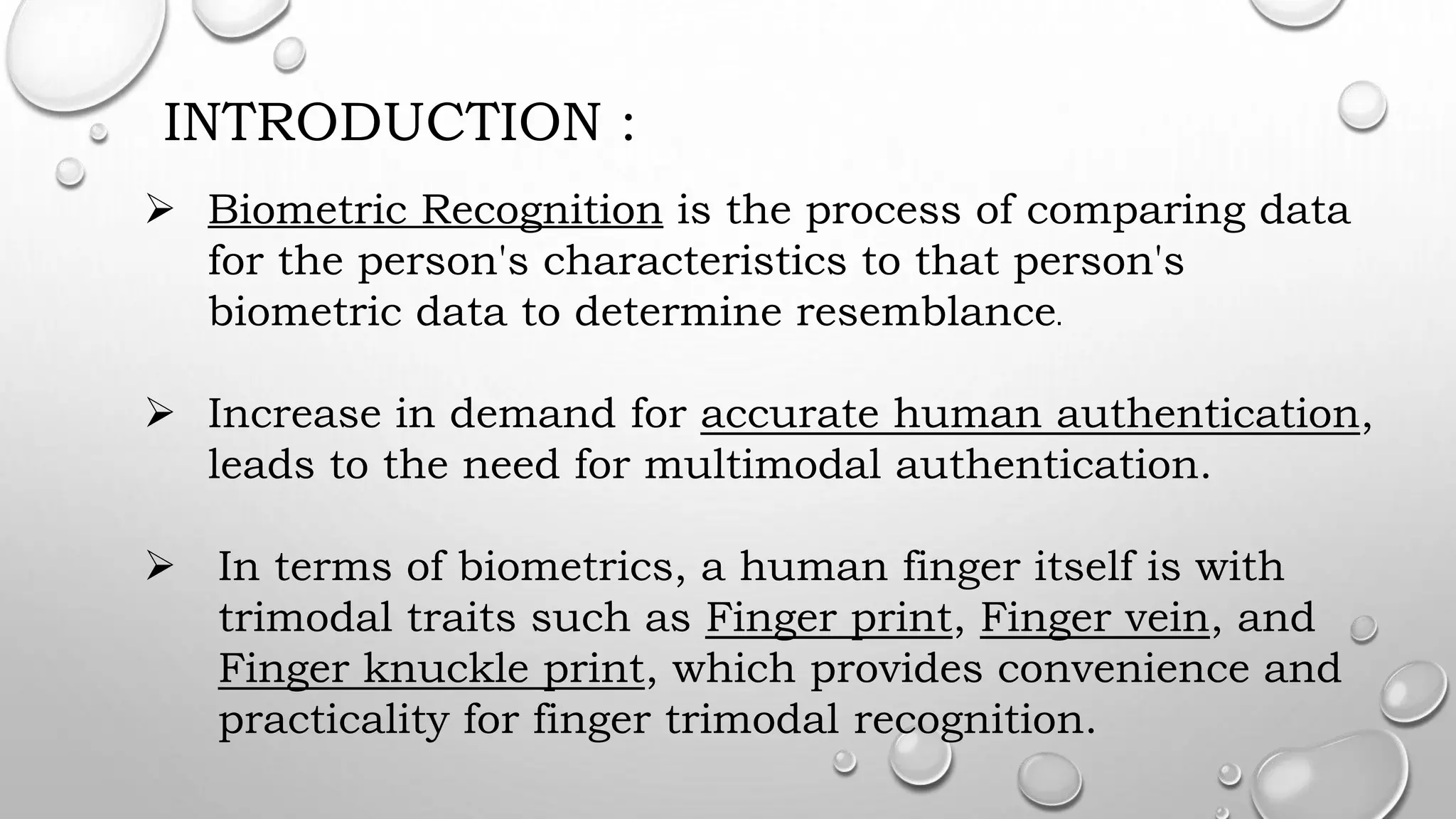 Bimodal Biometric Authentication | PPTX