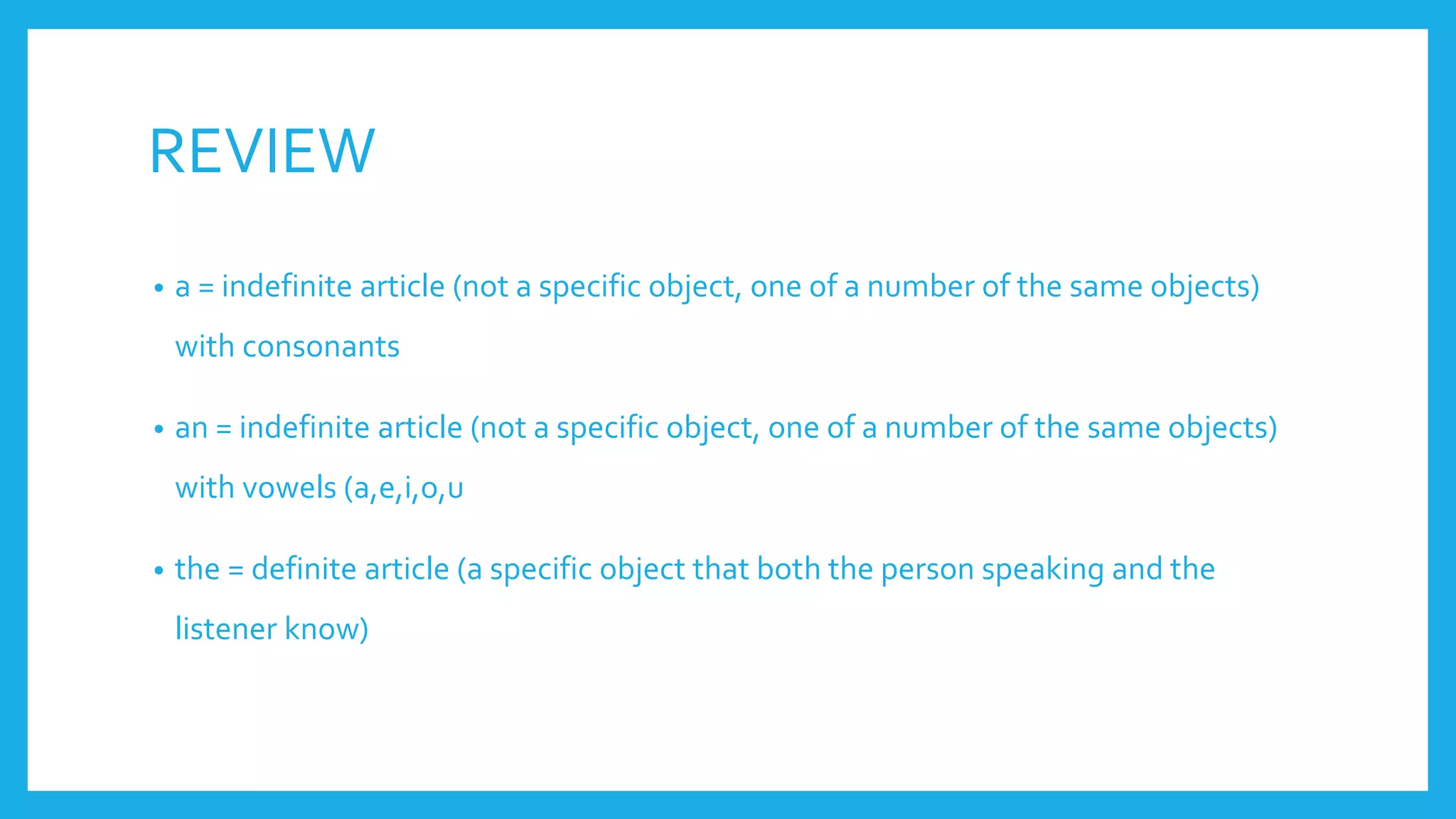 Definite and Indefinite Articles | PPTX