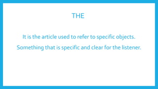 Definite and Indefinite Articles | PPTX