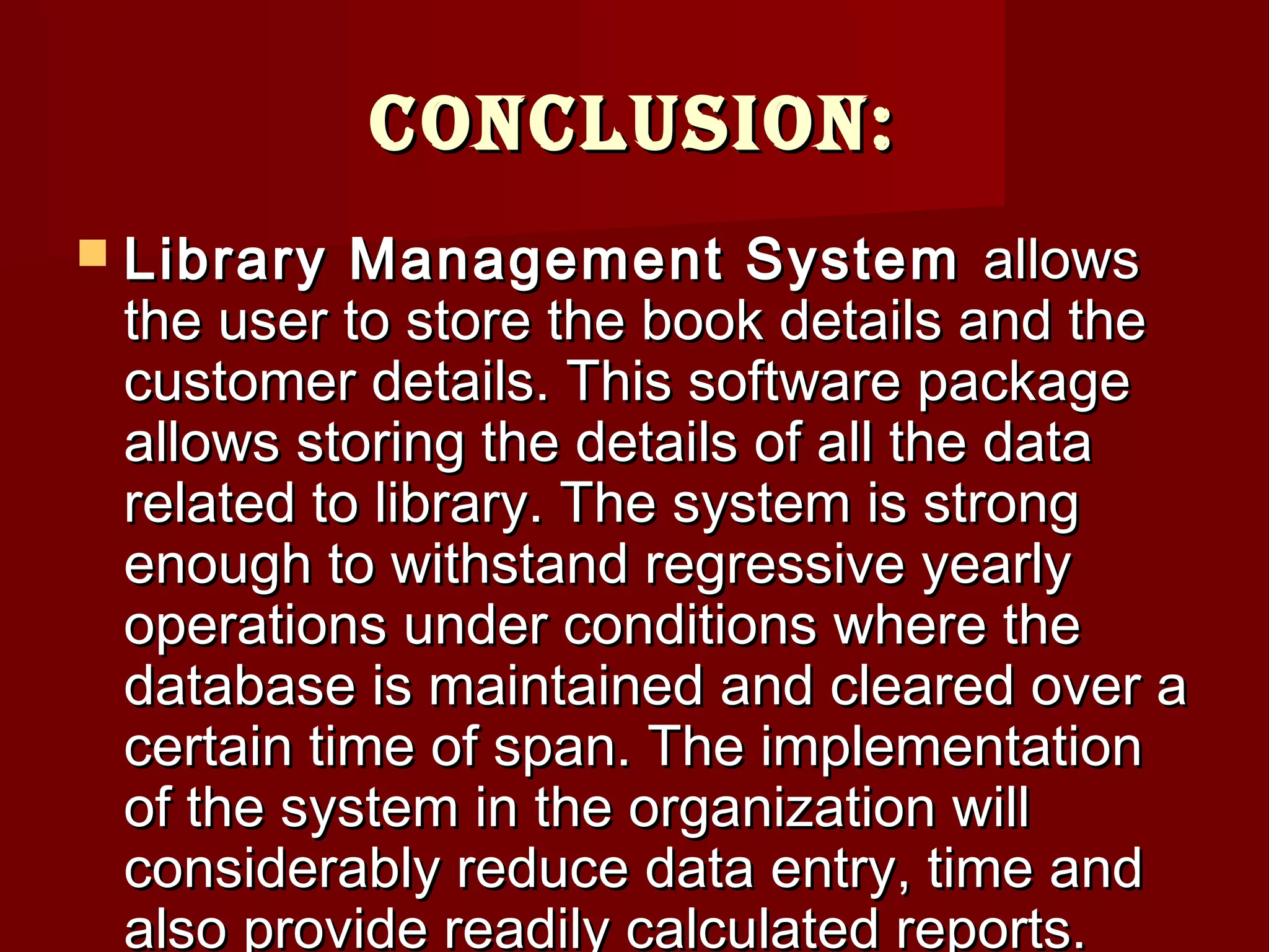Abstract of Library Management System | PPT