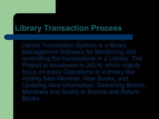 Abstract of Library Management System | PPT