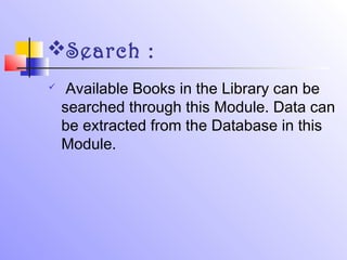 Abstract of Library Management System | PPT