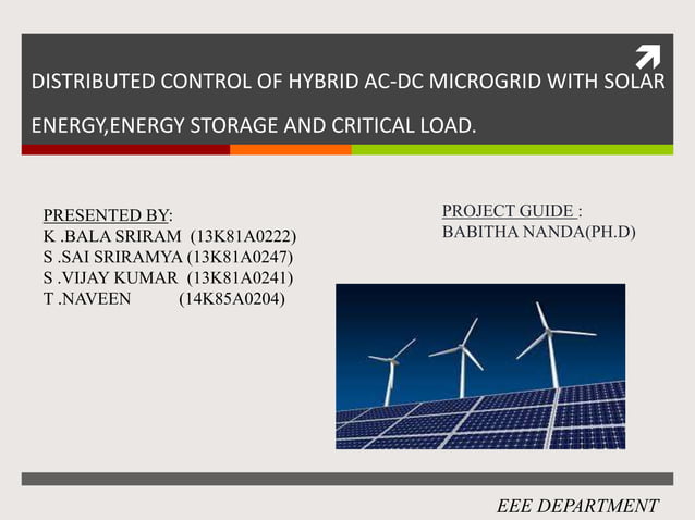 DISTRIBUTED CONTROL OF HYBRID AC-DC MICROGRID WITH SOLAR ENERGY,ENERGY STORAGE AND CRITICAL LOAD ...